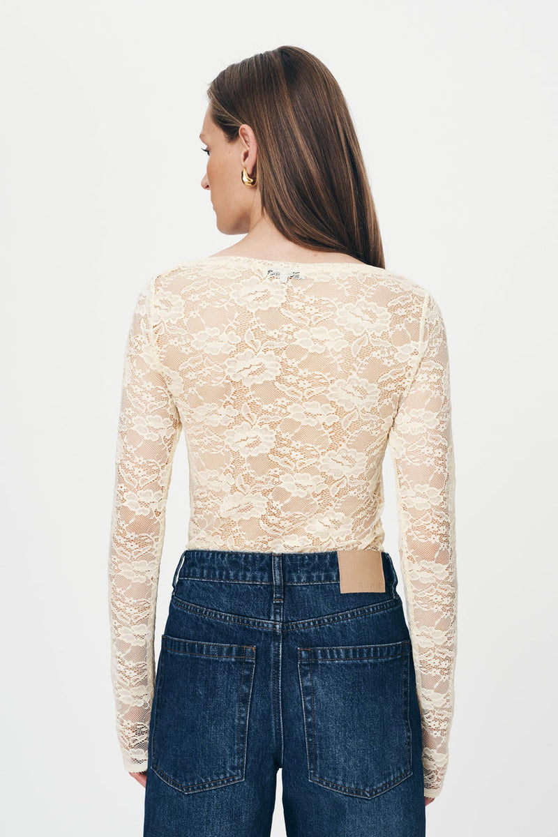 rowie the label - tonya rose lace top - creme - the little boutique ...
