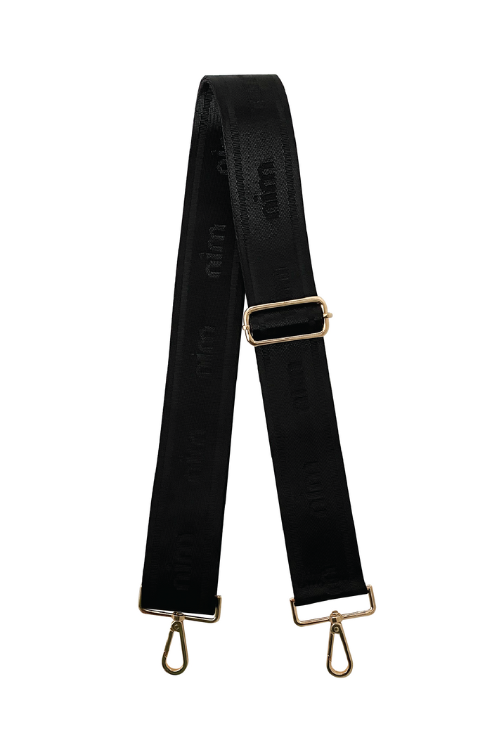 nim the label - shoulder strap - black/gold mono the little boutique ...
